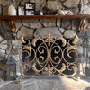 Single Panel Fireplace Screen in Antique Gold Scroll - Traditional ...