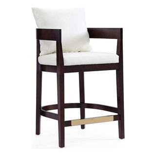 Ritz Counter Stool, Ivory and Dark Walnut - Transitional - Bar Stools And Counter Stools - by ...