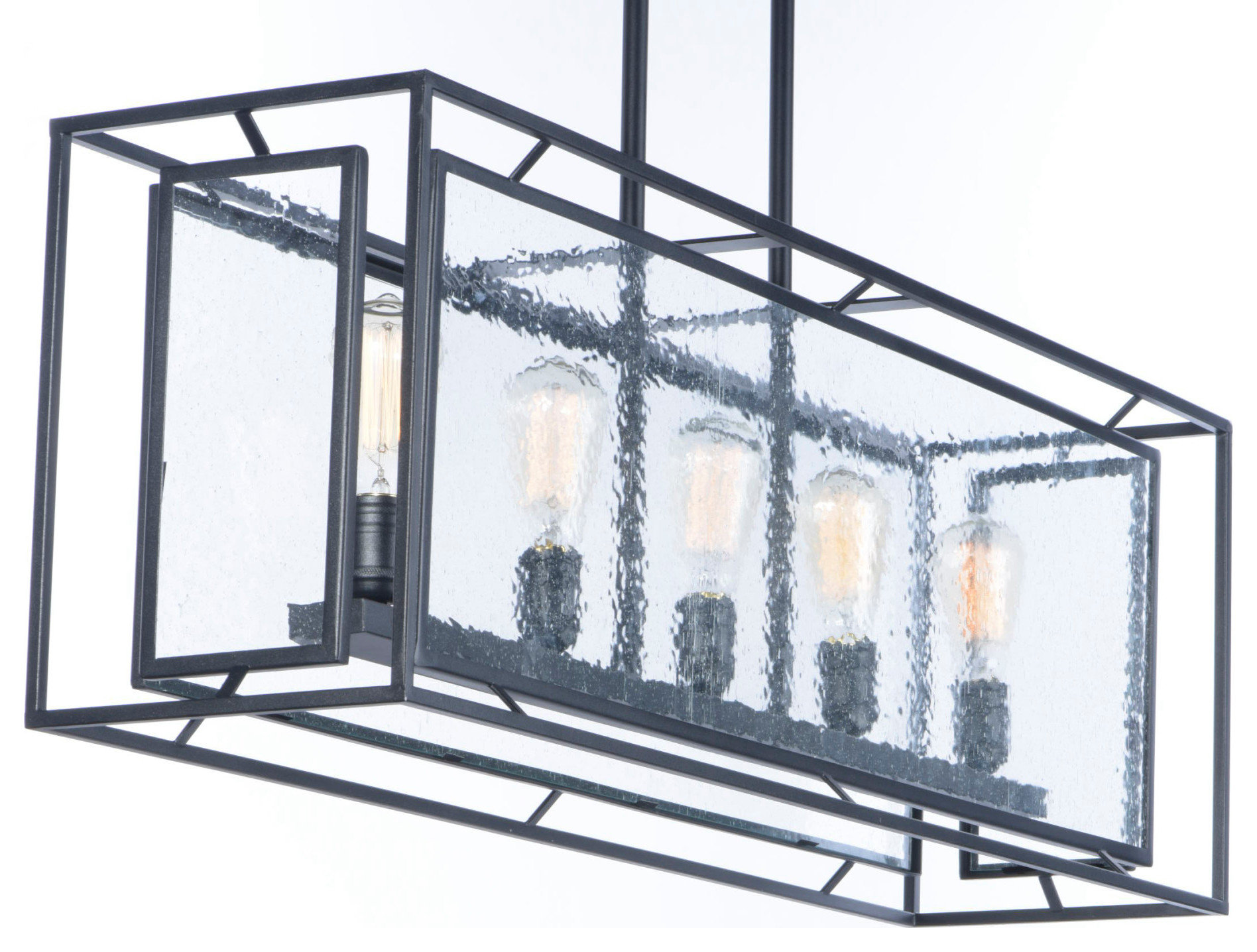 Maxim 21677 Era 5 Light 43" Seedy Glass Linear Cage Chandelier ...