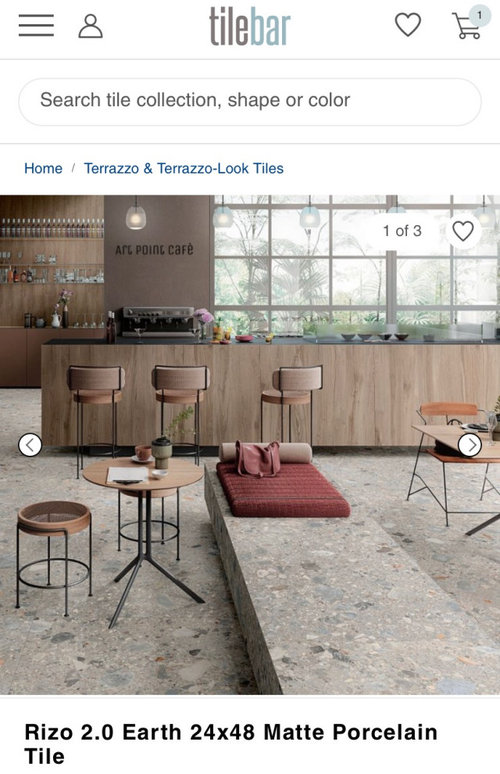 Using large format porcelain tile for countertop