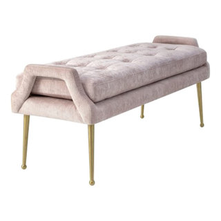 Modern Velvet Bench, Wood - Traditional - Upholstered Benches - by ...