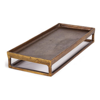 Cabot Raised Rectangular Tray, 19.75x8x3 - Transitional - Serving Trays ...