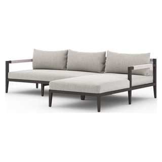 Shawna Bronze 2-Piece Outdoor Sofa Right Arm Facing - Beach Style ...