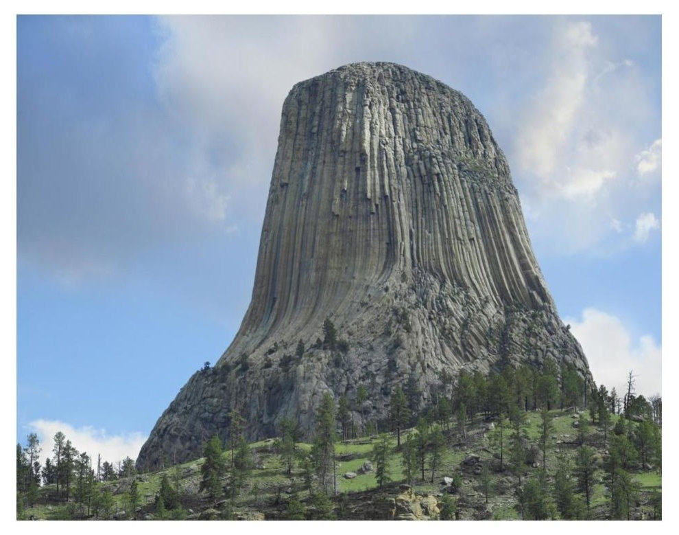 "Devil's Tower National Monument, basalt tower, sacred site" Paper Art ...