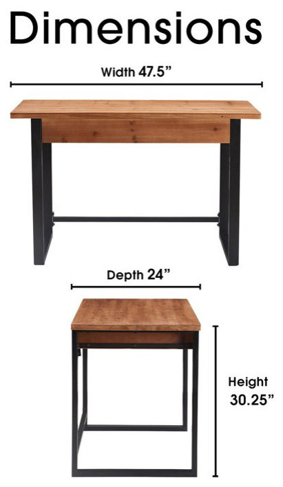 Farmhouse Desk, Metal Frame With Storage Drawer & Cut Out Pulls, Black ...