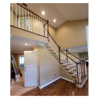 Classic Wooden Railings with Volutes - Traditional - Staircase - New ...
