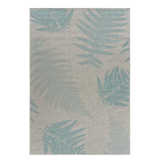 8' X 10' Gray Leaves Indoor Outdoor Area Rug - Tropical - Outdoor Rugs ...