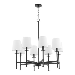 Quorum Belshaw 8 Light Chandelier, Matte Black/White, 624-8-59 ...