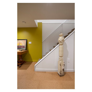 LIBRARY-LOWER LEVEL LIVING - Midcentury - Basement - Philadelphia - by ...