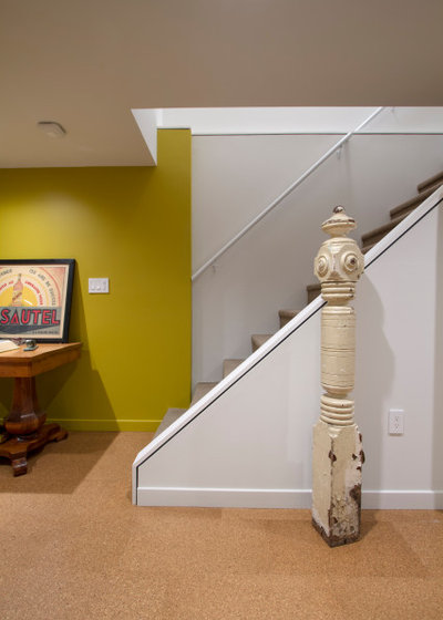 Basement Transformed Into a Serious Library and Living Space