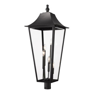 Gannon Five Light Outdoor Post Mount in Black - Traditional - Post ...