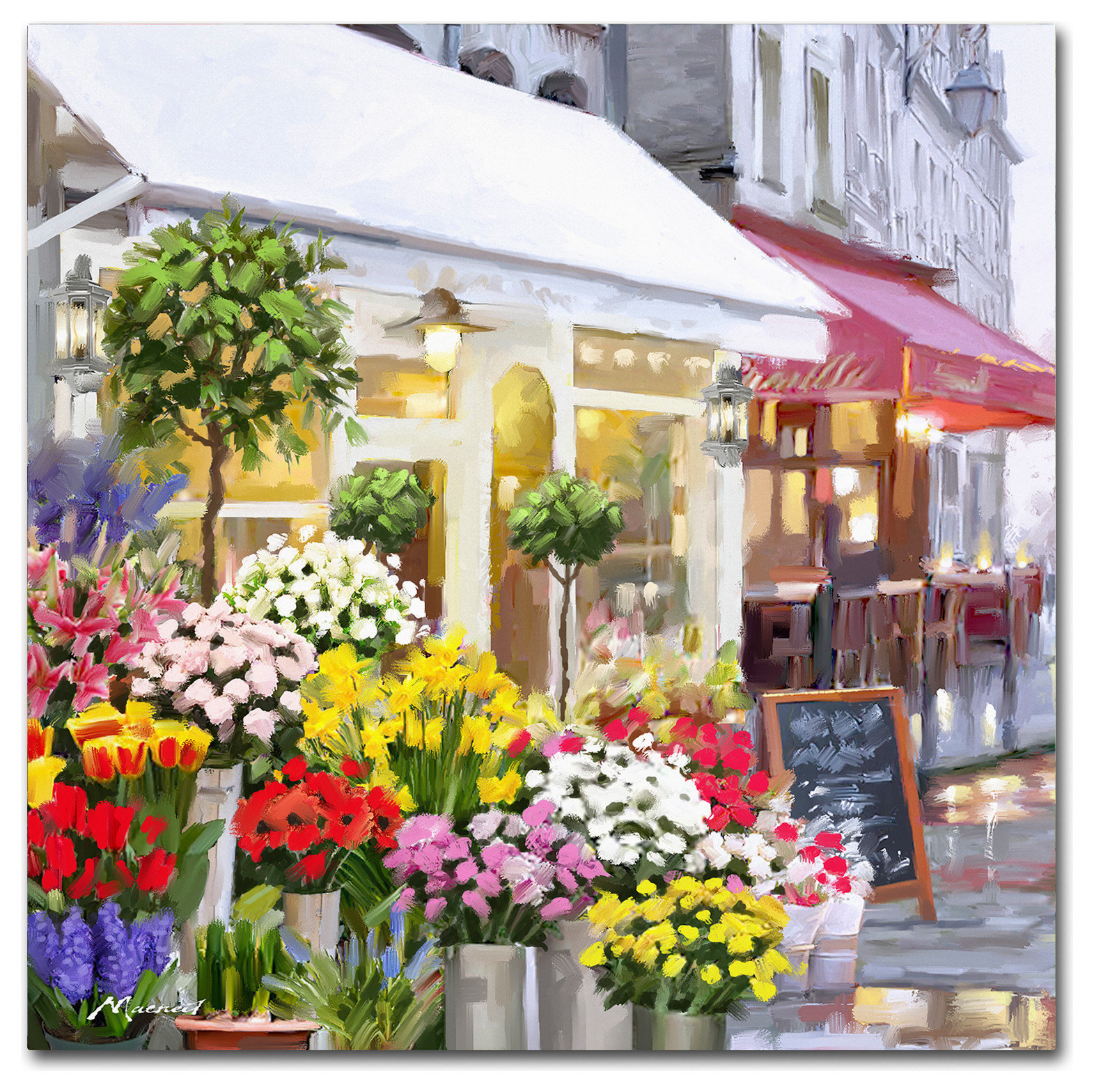 The Macneil Studio 'Flower Shop' Canvas Art, 35"x35" - Contemporary ...
