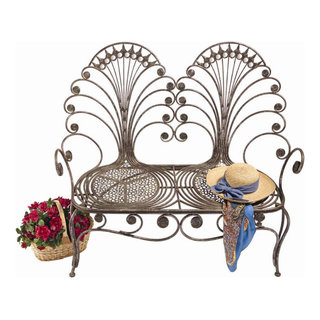 Design Toscano Grand Peacock Metal Garden Bench - Transitional - Outdoor Benches - by Kolibri ...