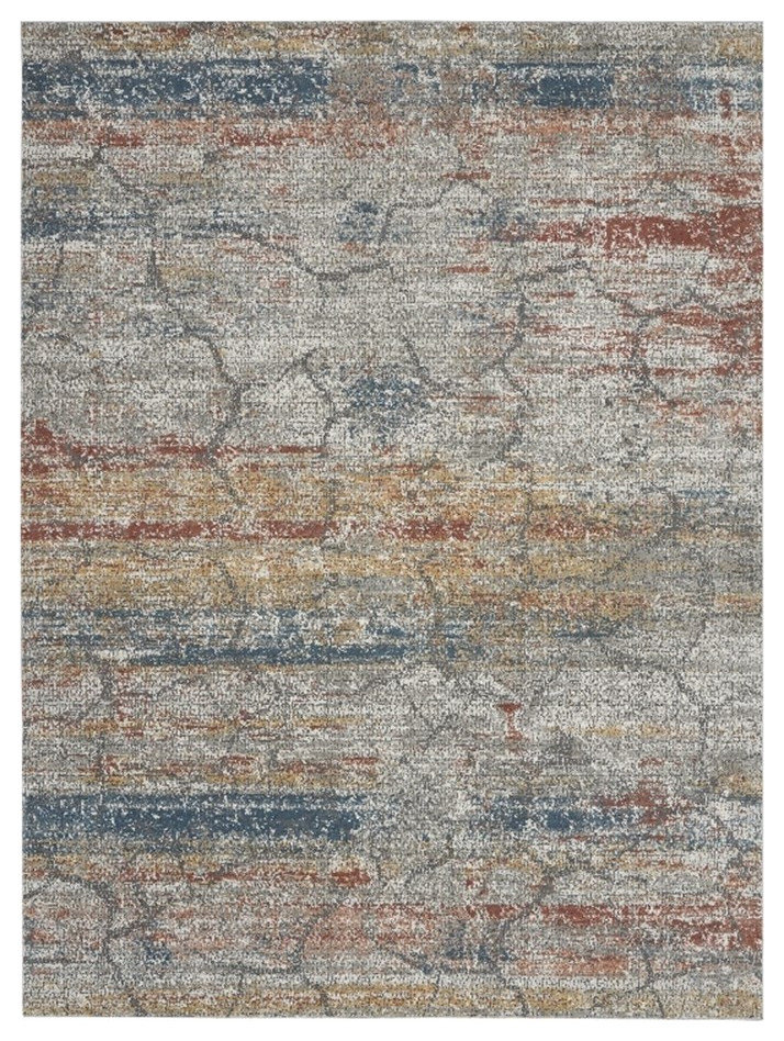 Nourison Rustic Textures 94" x 126" Fabric Indoor Rug in Multi-Color ...