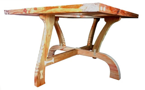 Modern Rustic Hand Carved Coffee Table