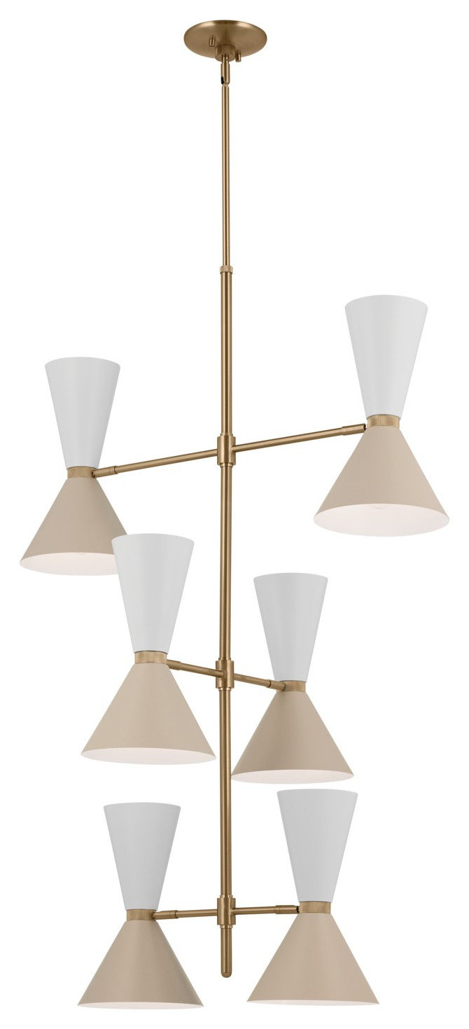 Kichler Phix 12 Light Foyer Chandelier - Midcentury - Chandeliers - by ...