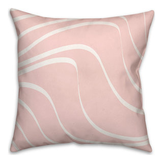 Pink Wavy Lines 20x20 Spun Poly Pillow, 20x20 - Contemporary ...