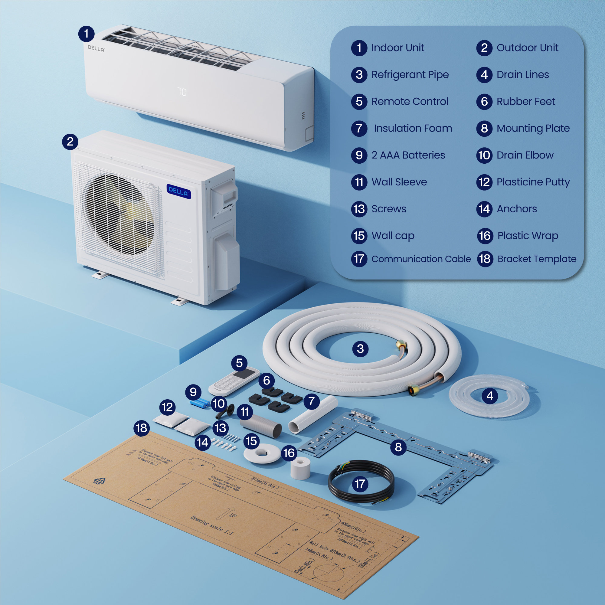 27K BTU 2 Zone Multi Zone Ductless Mini Split AC W/ Heat, Dual Zone(2 ...