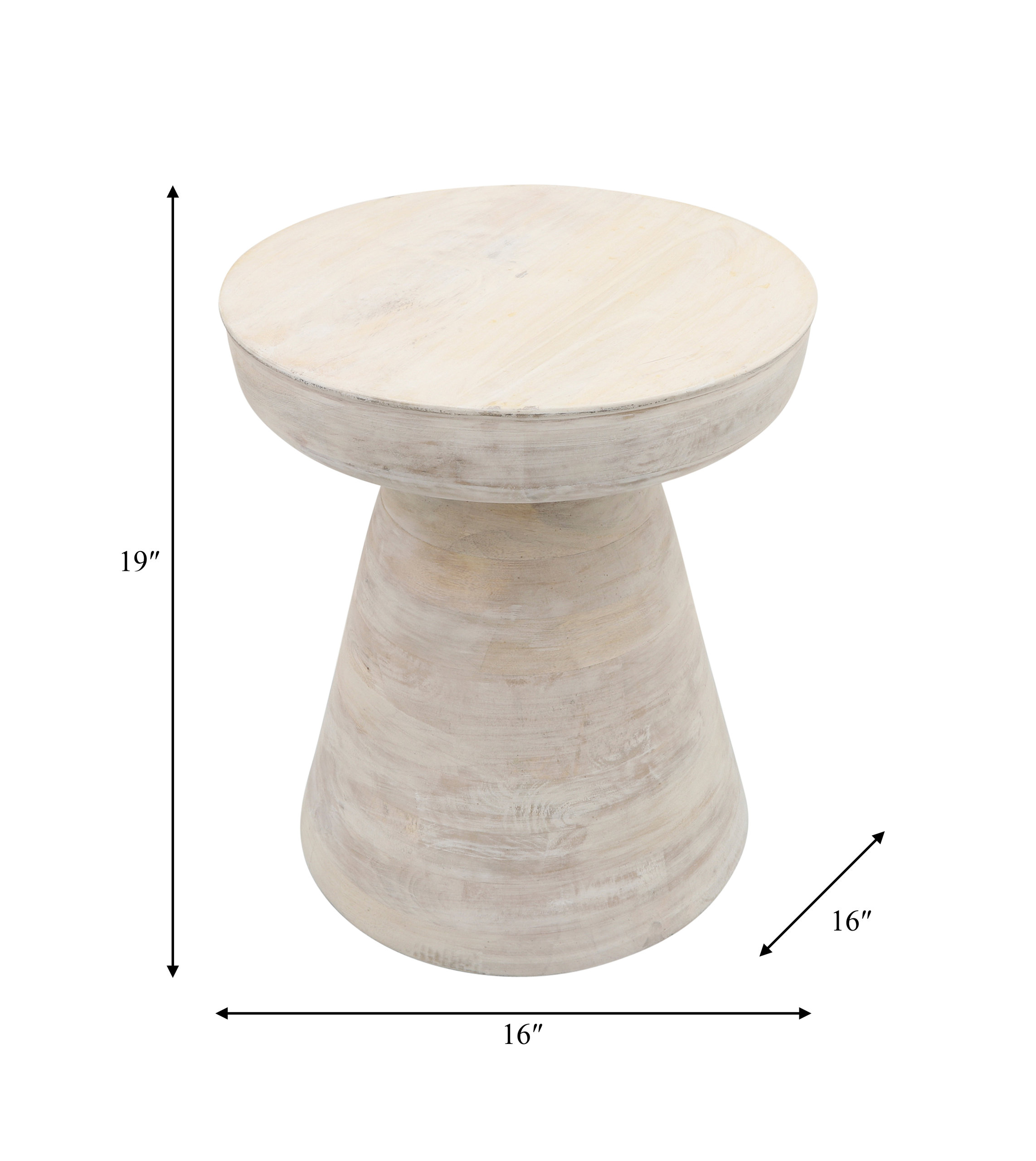 Wood, 19" Side Table, White, 16x16x19" - Farmhouse - Side Tables And ...