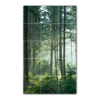 Trees Ceramic Tile Wall Mural HZ501009, 12.75" Wide x 21.25" High ...