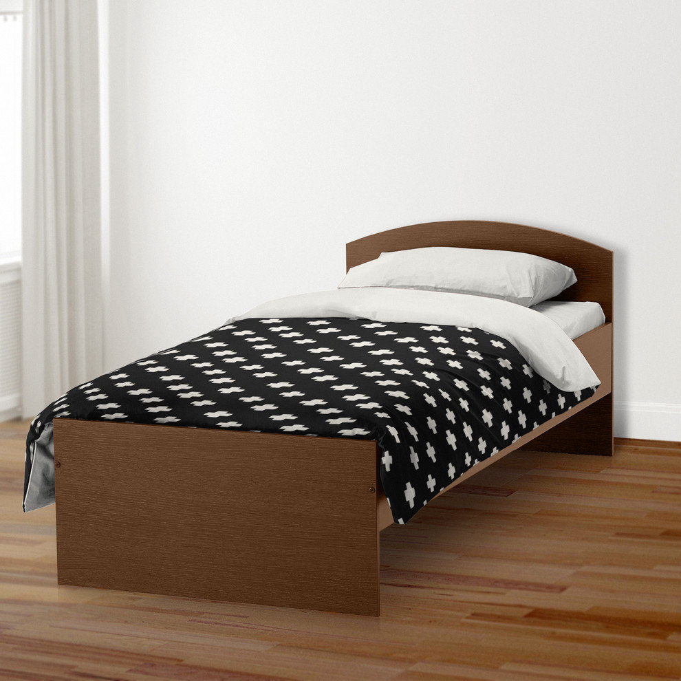 Black Swiss Cross Duvet Cover, Twin - Contemporary - Duvet Covers And ...