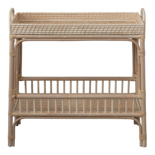 Hand-Woven Bamboo and Rattan Console Table With Shelf - Tropical ...