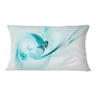 Colored Smoke Light Blue Abstract Throw Pillow, 12"x20 - Contemporary ...