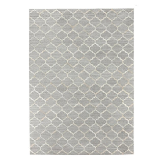 Cordova Natural Hide Rug, Silver and Ivory, 5'x8' - Mediterranean ...