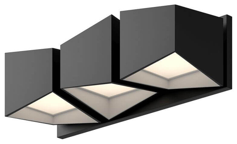 Kuzco Lighting Cubix 18" LED Bath Vanity Light, Black - Modern ...
