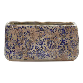Nearly Natural 10" Tuscan Ceramic Rectangle Planter - Farmhouse ...