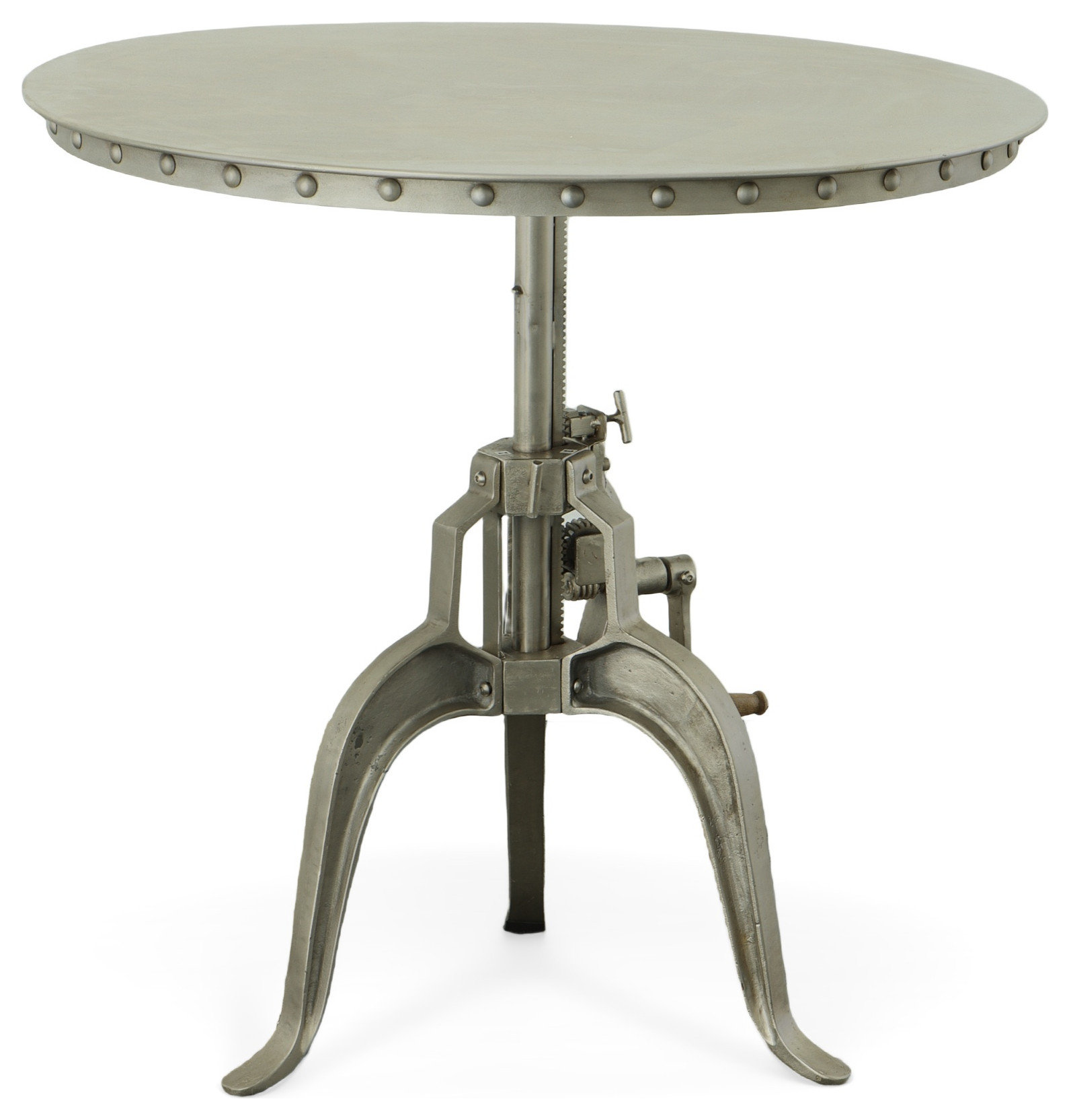 Mundra Adjustable Crank Table, Antique Nickel - Industrial - Dining ...