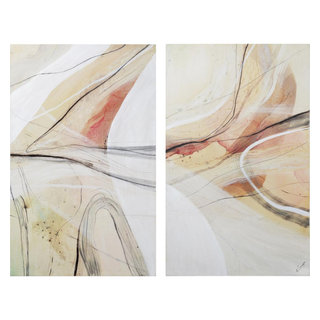 Curiosity Wall Accent, Multicolor Water Color and Black Lines ...