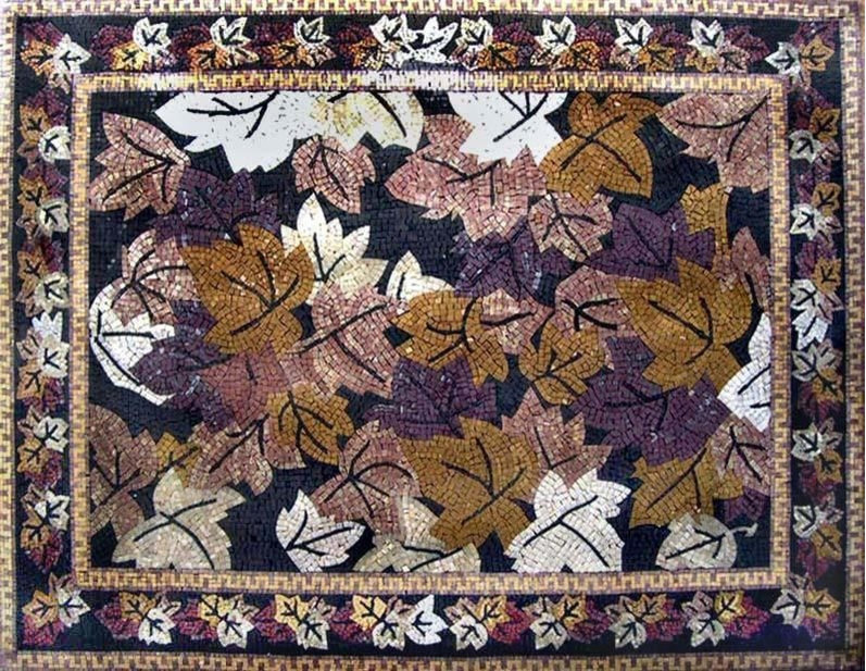 Autumn Leaves Mosaic, 67" x 51" - Traditional - Tile Murals - by ...