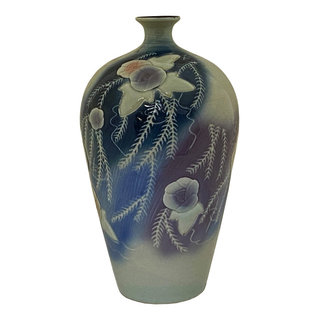 Artistic Pastel Flower Pattern Porcelain Round Body Small Mouth Vase ...