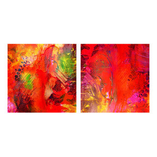 Abstract 2-Piece Canvas Wall Art Set - Contemporary - Prints And ...