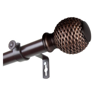 Wicker 1" Curtain Rod, 120-170" - Tropical - Curtain Rods - by Rod ...