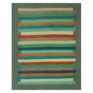 Winchester Kilim Cliff Gray/Ivory Rug, 8'1x9'8 - Contemporary - Area ...