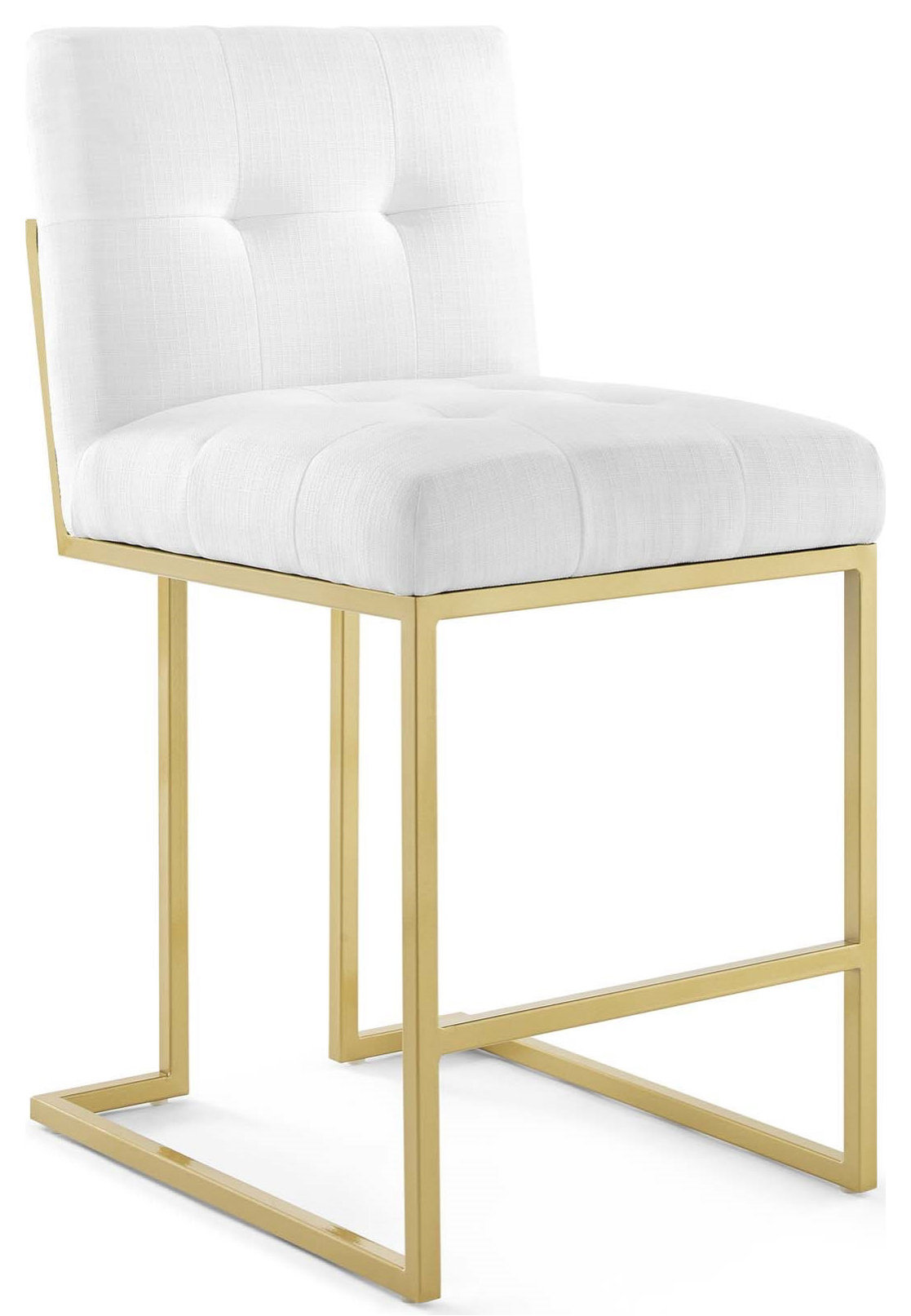 White Fabric Counter Stool, Heidi Giselle Gold Counter Stool, Luxe Glam ...