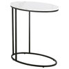 Enzo 20'' Wide Oval Side Table with Faux Marble Top in Blackened Bronze ...