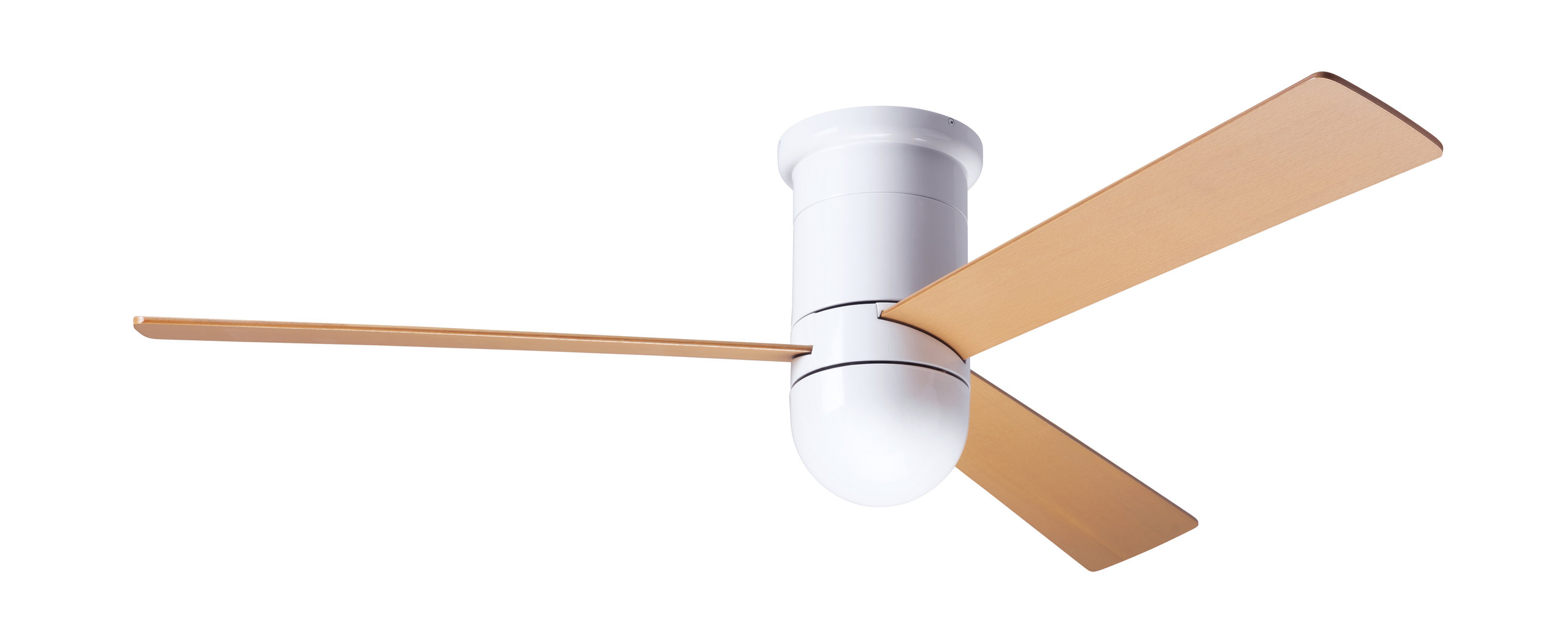 Cirrus Flush DC Fan, Gloss White Finish, 50" Maple Blades, No Light ...