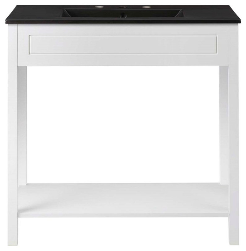 Modway Altura 36" MDF Ceramic and Particleboard Bathroom Vanity in ...
