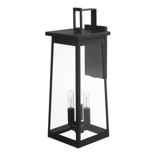 Acclaim Alden 3 Light Exterior Wall Mount, Black/Clear Panels ...
