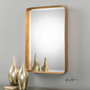 Rustic Rounded Rectangular Mirror in Antique Gold Leaf Curved Corners ...
