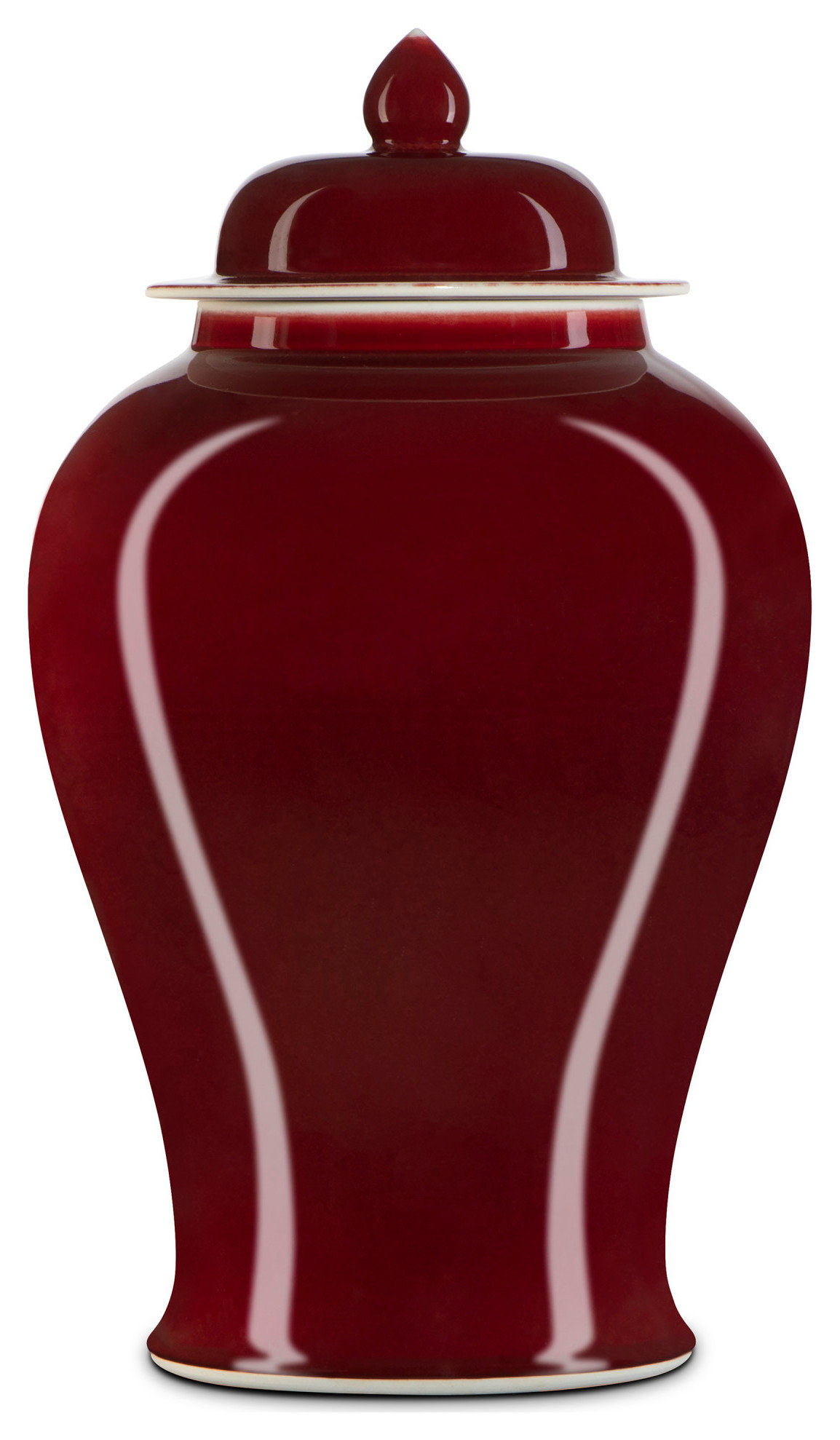 Oxblood Large Temple Jar - Asian - Decorative Jars And Urns - by Currey ...