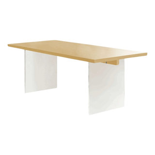 Oak Solid Wood Suspended Dining Table, 63x34x30" - Modern - Kitchen And ...