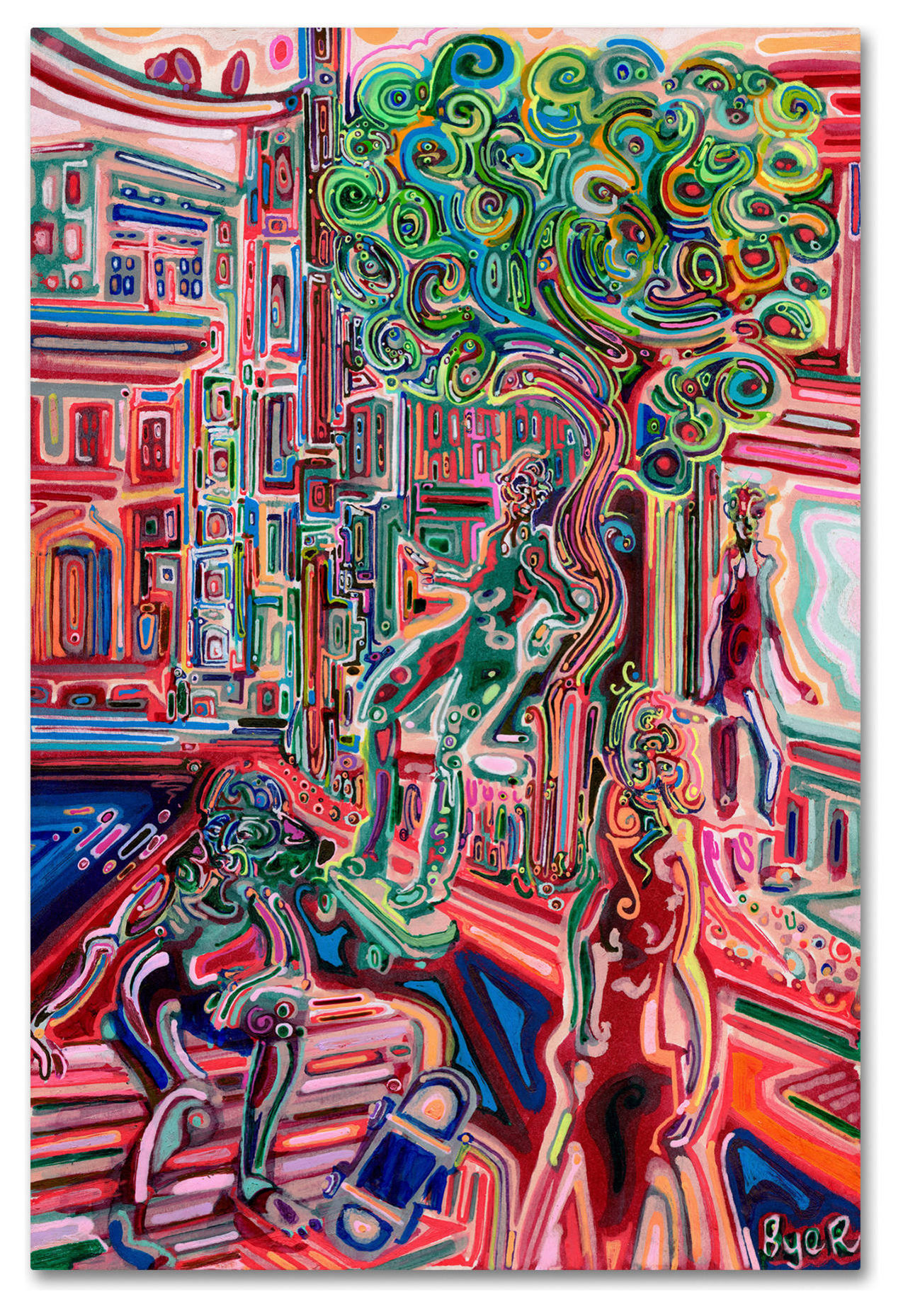 Josh Byer 'Sunday Skate' Canvas Art, 22"x 32" - Contemporary - Prints ...