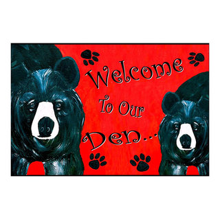 Bear Welcome To Our Den door floor mats for, 18"x24" - Rustic - Novelty ...