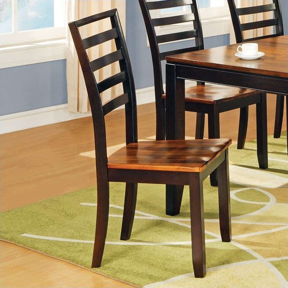 Abaco Solid Wood Ladder Back Dining Chair in Two Tone Cherry Finish ...