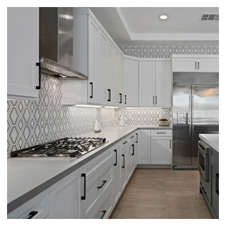 Geo Glass Tile Kitchen Backsplash - Modern - Kitchen - Phoenix - by ...