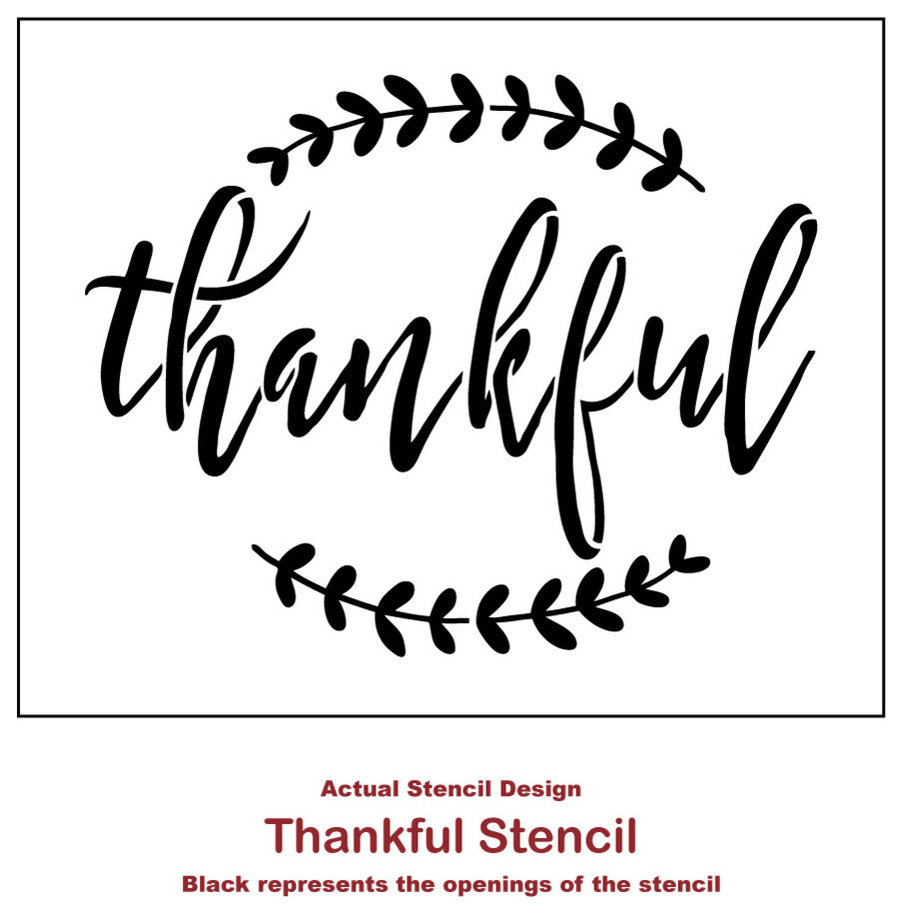 Thankful Sign Stencil, DIY Farmhouse Decor, Large - Farmhouse - Wall Stencils - by Cutting Edge ...